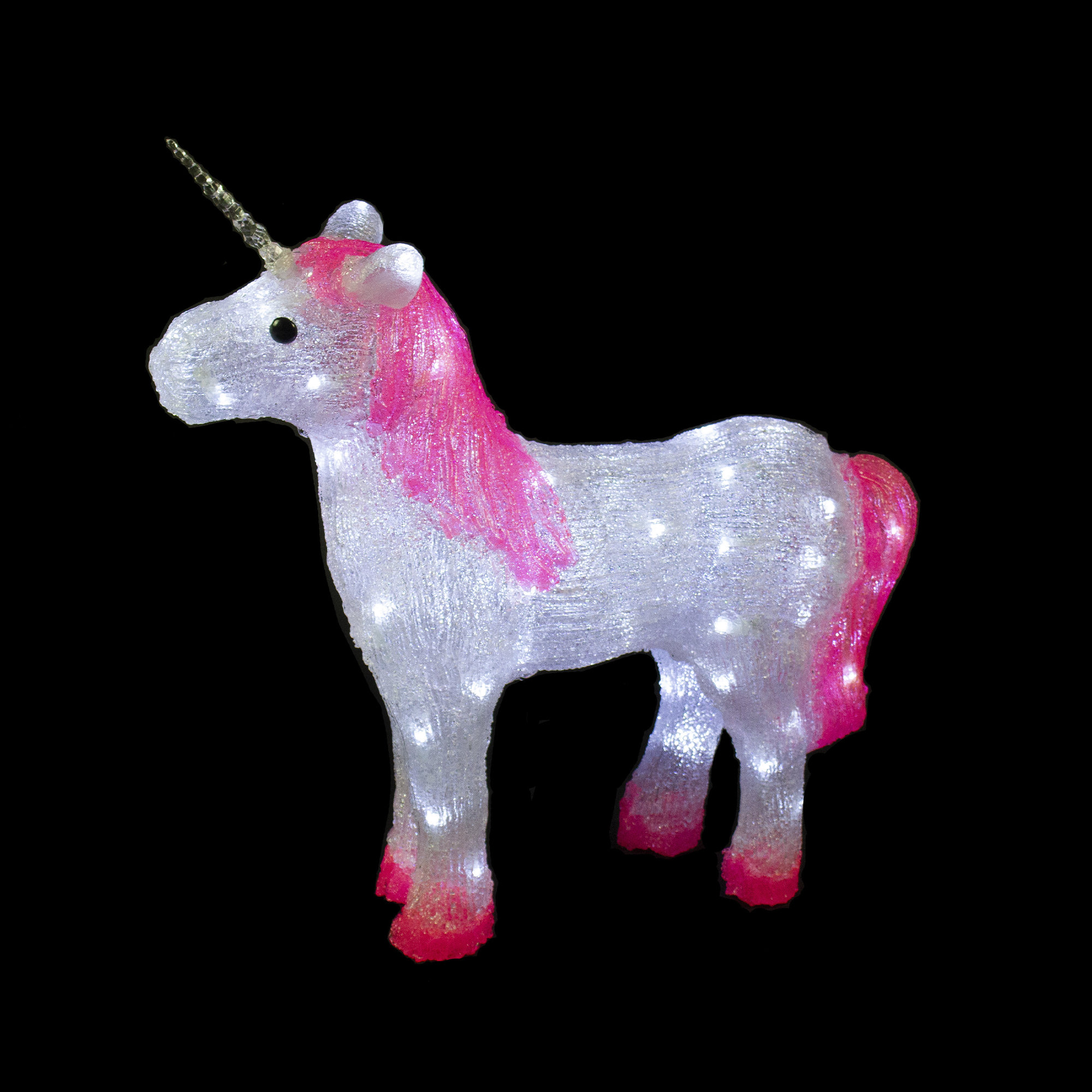 Northlight Seasonal 23" Lighted Commercial Grade Acrylic Unicorn Christmas Display Decoration ...